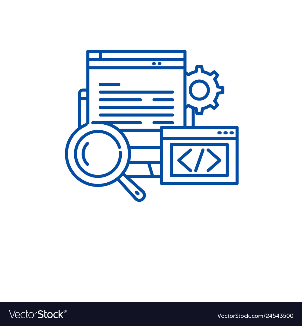 Website development line icon concept Royalty Free Vector