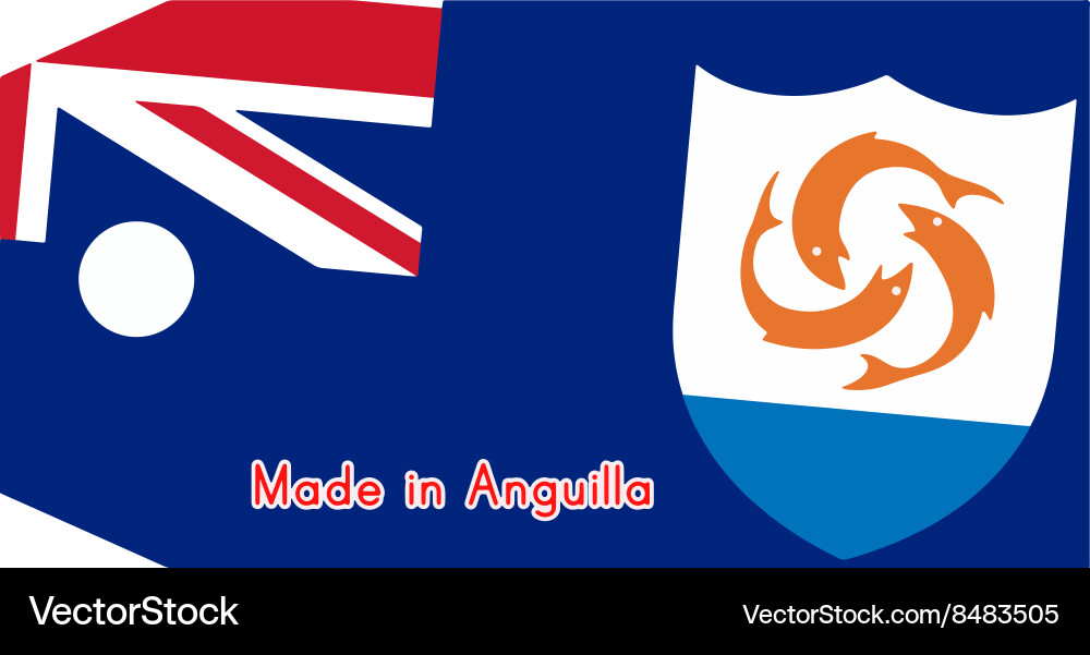Anguilla flag on price tag Royalty Free Vector Image