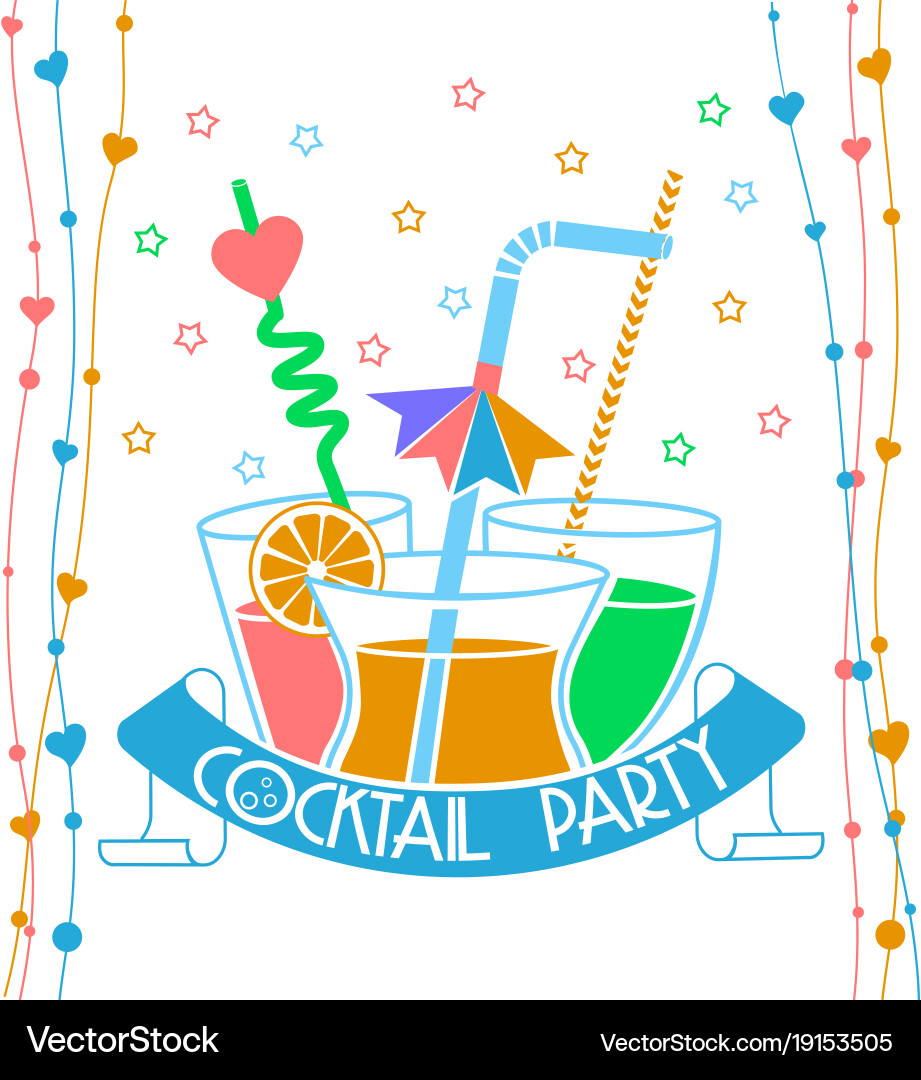 Banner cocktail party Royalty Free Vector Image