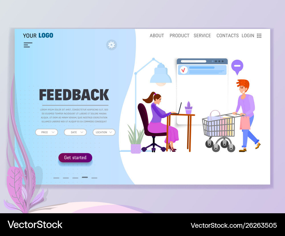 Concept customer service department for website Vector Image