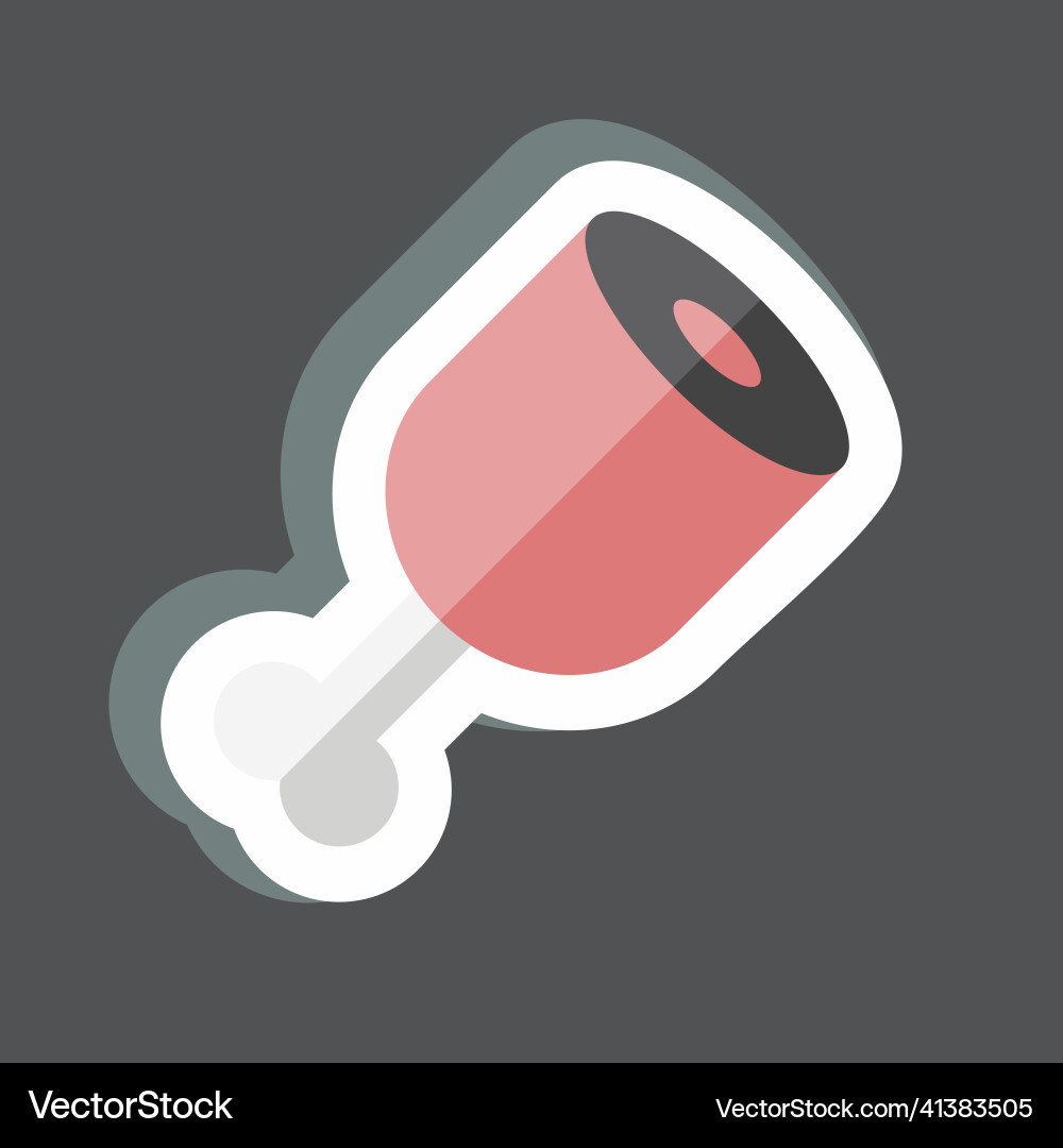 Cooked ham sticker in trendy isolated on black Vector Image