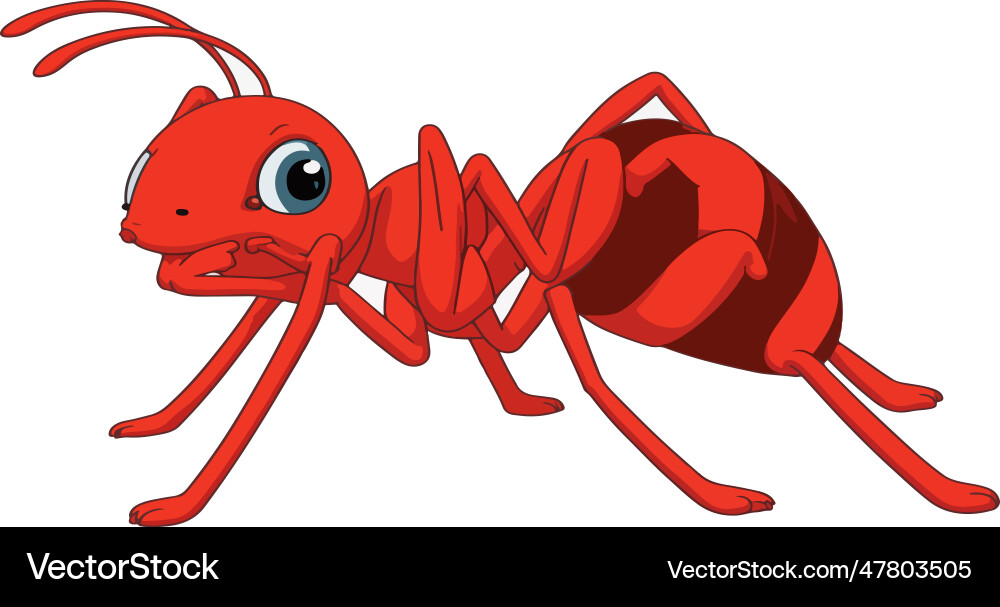 Cute ant cartoon waving Royalty Free Vector Image