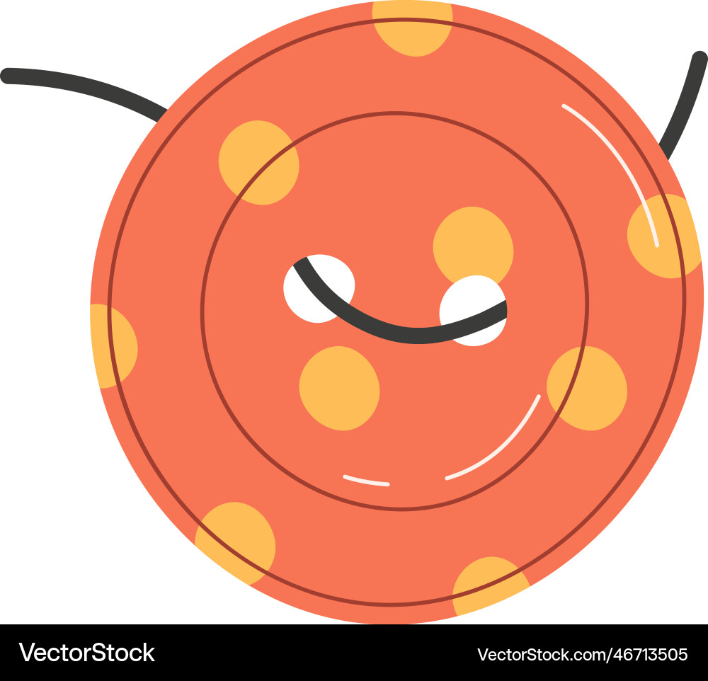 Dotted button with thread Royalty Free Vector Image