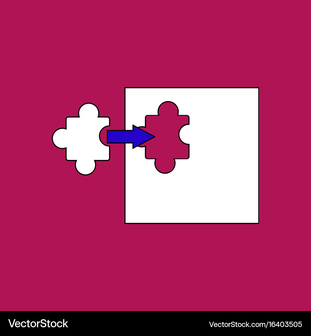 Flat icon design collection last piece puzzle Vector Image