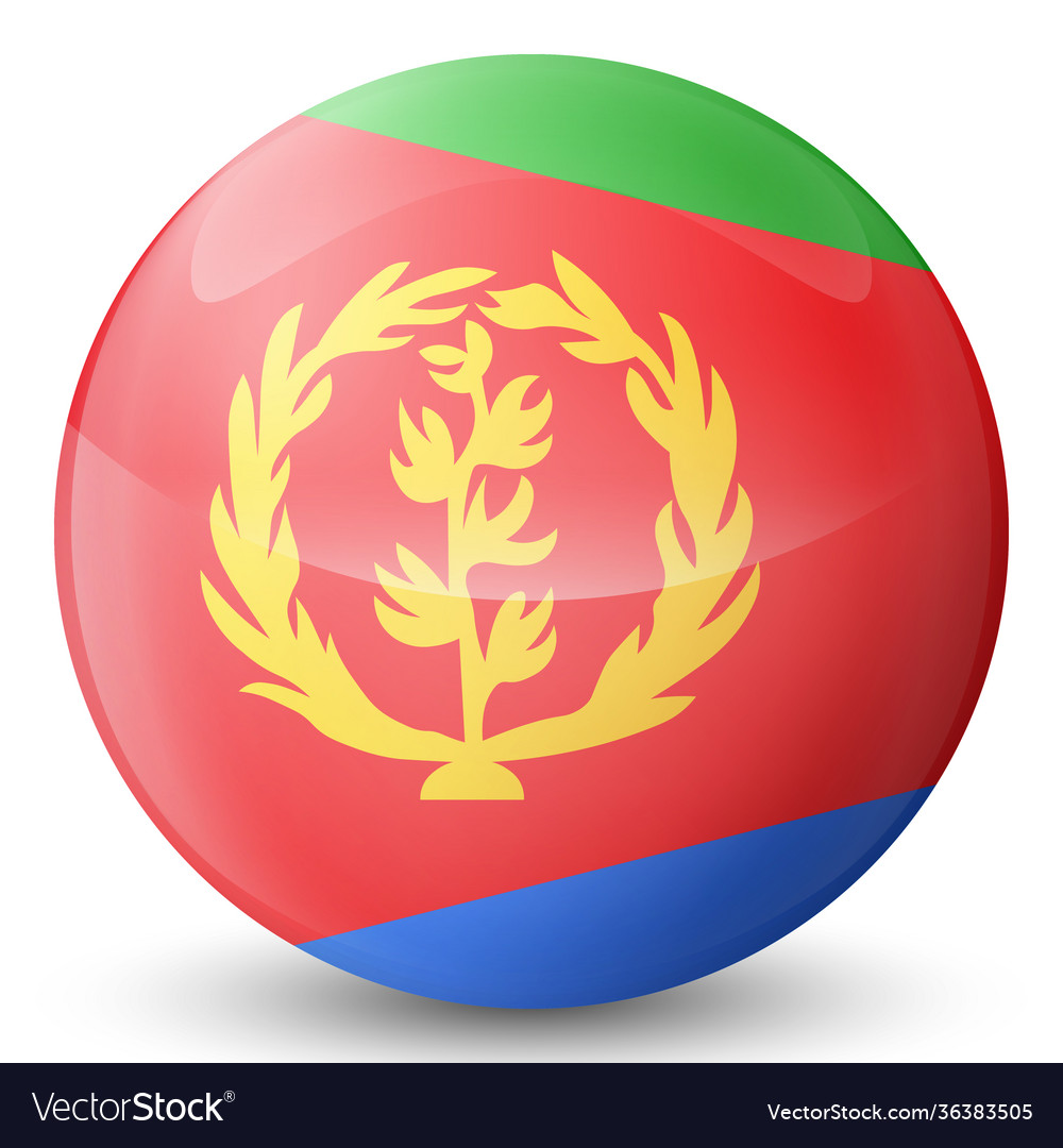 Glass light ball with flag eritrea round Vector Image