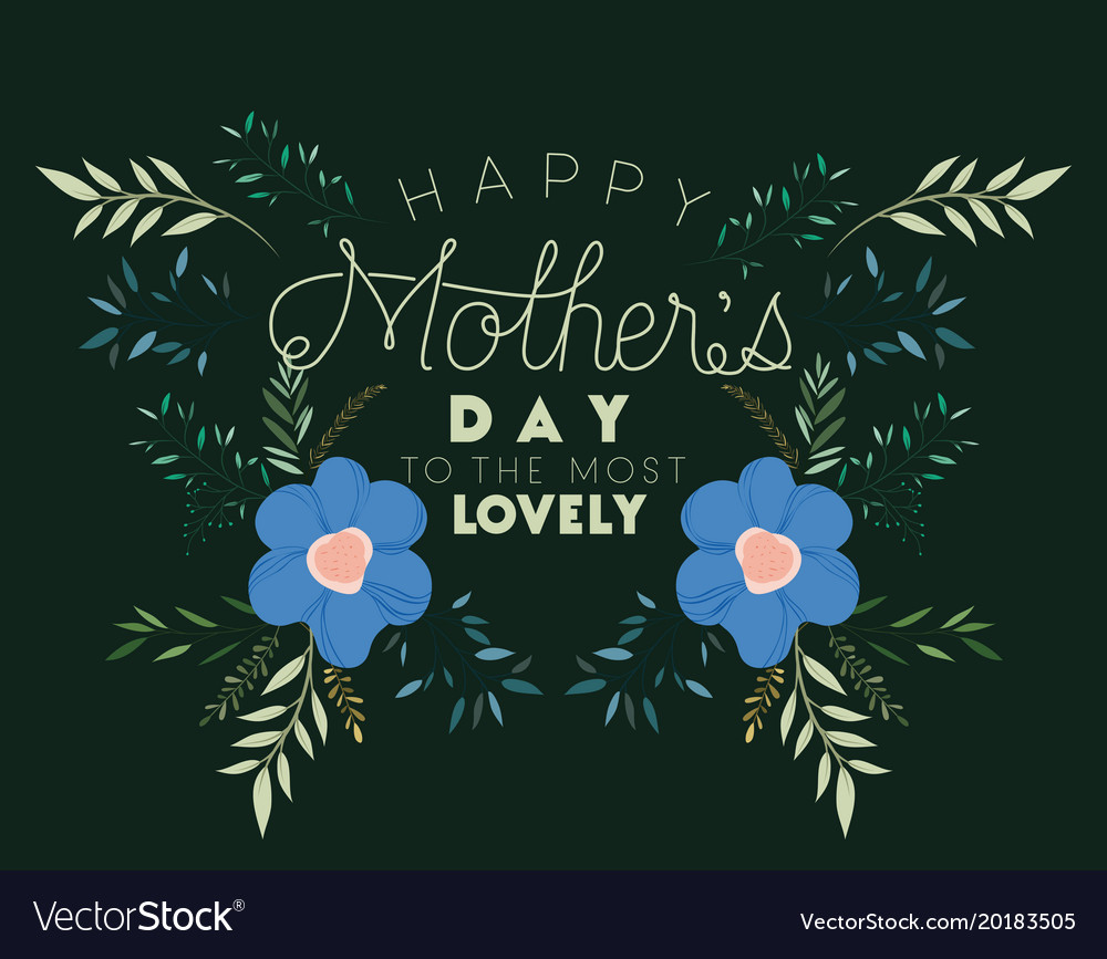 Happy mothers day handmade font postcard Vector Image