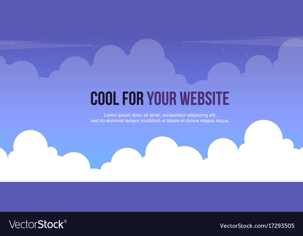 Header website design with cloud background Vector Image