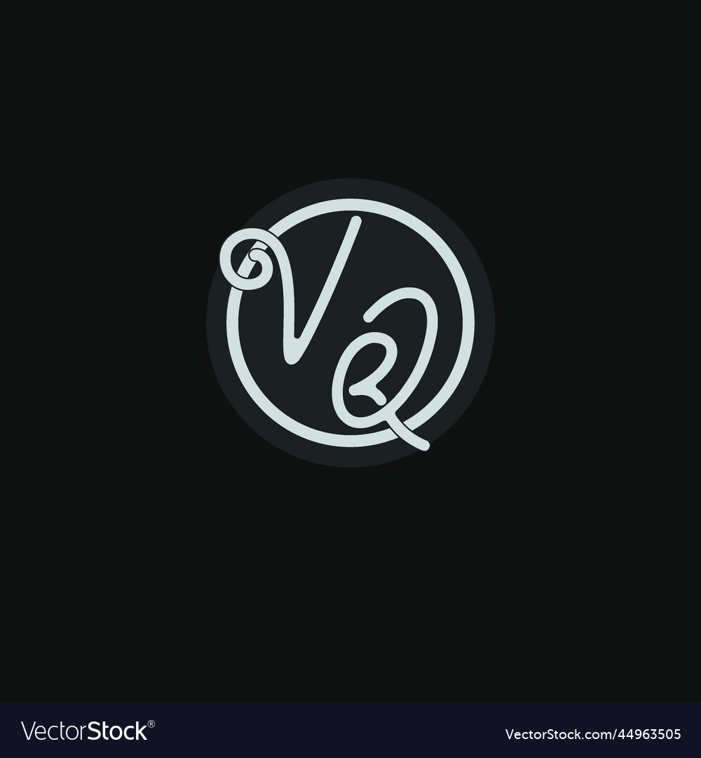 Initials vq logo monogram with simple circle line Vector Image