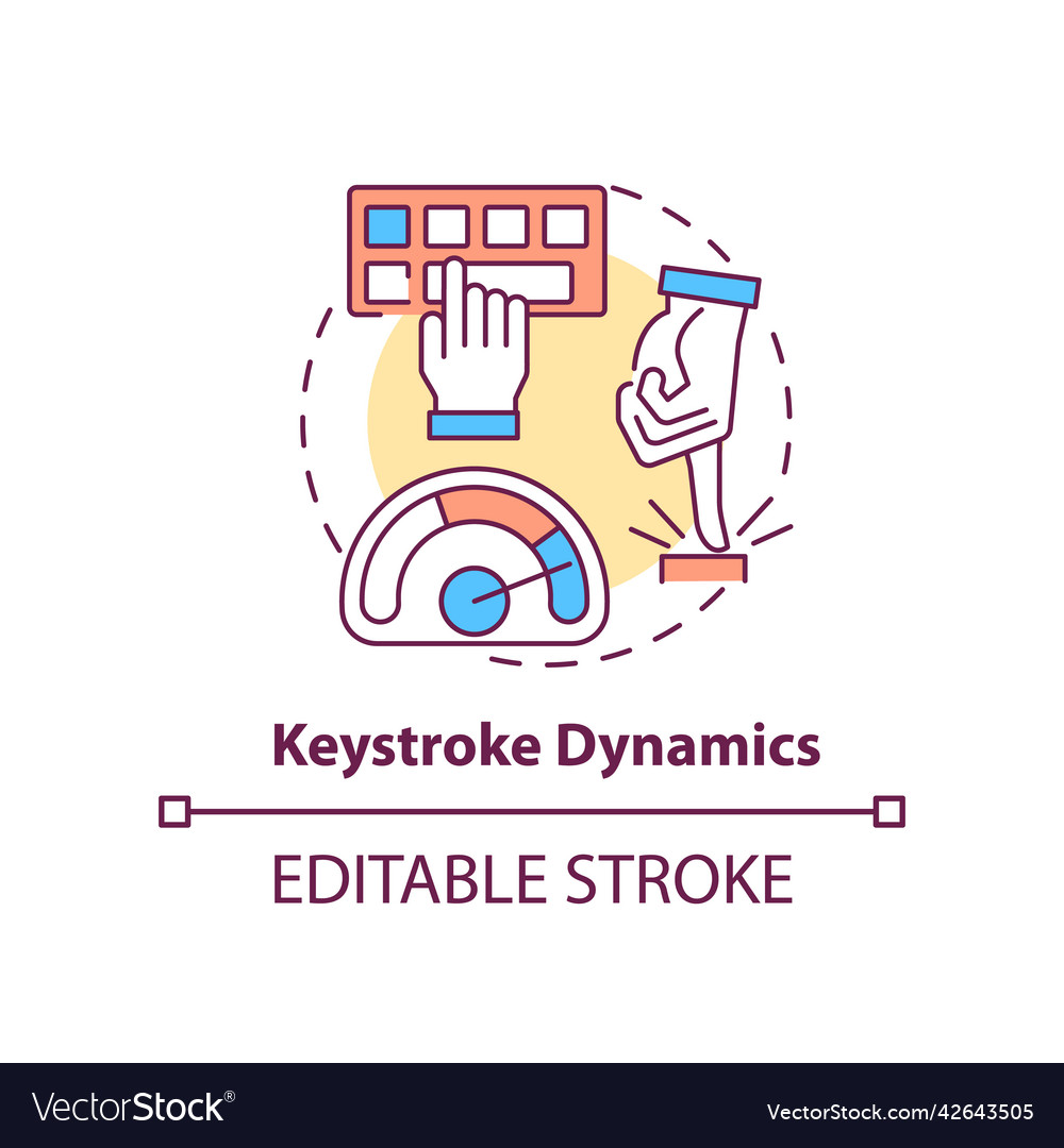 Keystroke dynamics concept icon Royalty Free Vector Image