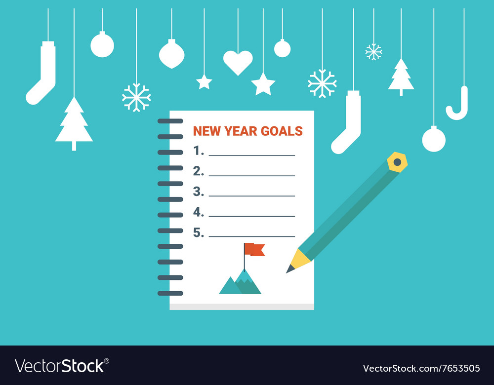 New year goals Royalty Free Vector Image - VectorStock