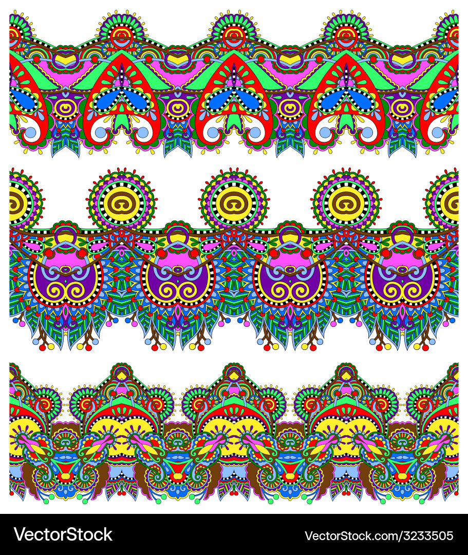 Seamless ethnic floral paisley stripe pattern Vector Image