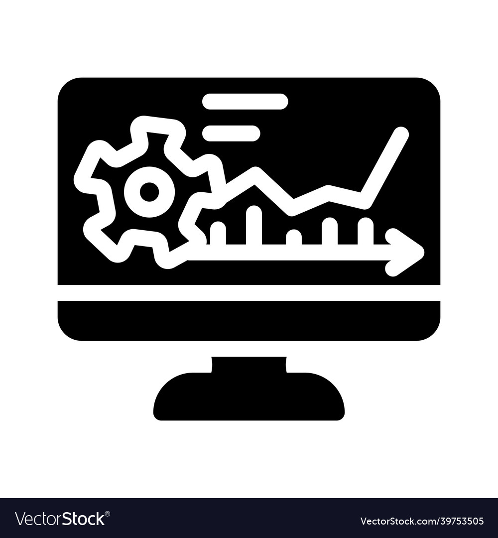 Software erp glyph icon Royalty Free Vector Image