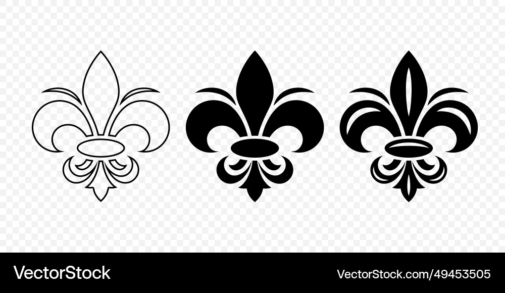 Vintage white and black fleur de lis icon Vector Image