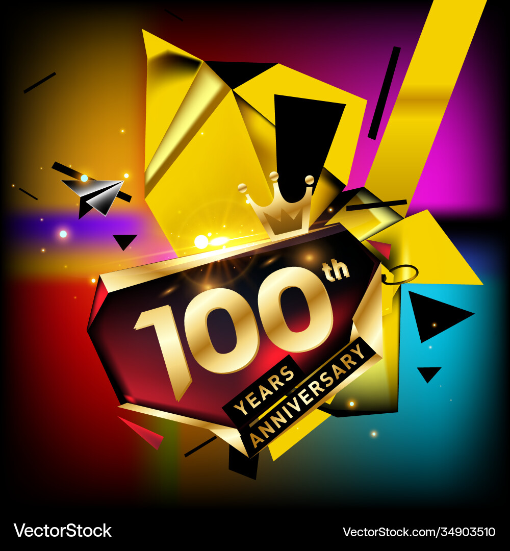 100th anniversary celebration colorful background Vector Image