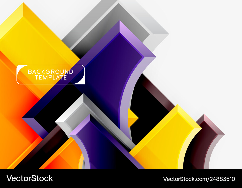 3d futuristic shapes abstract background Vector Image