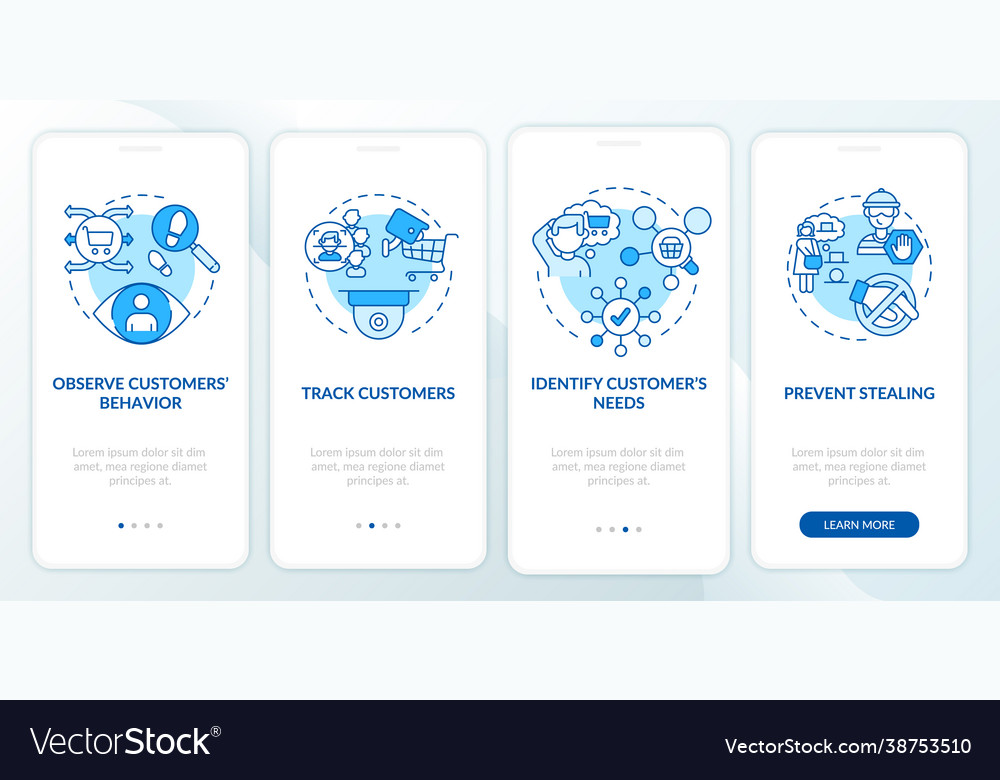 Behavior observation onboarding mobile app page Vector Image