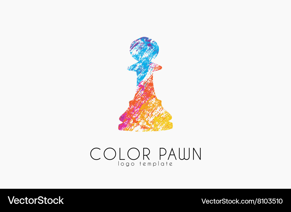 Chess pawn color pawn logo logo creative Vector Image