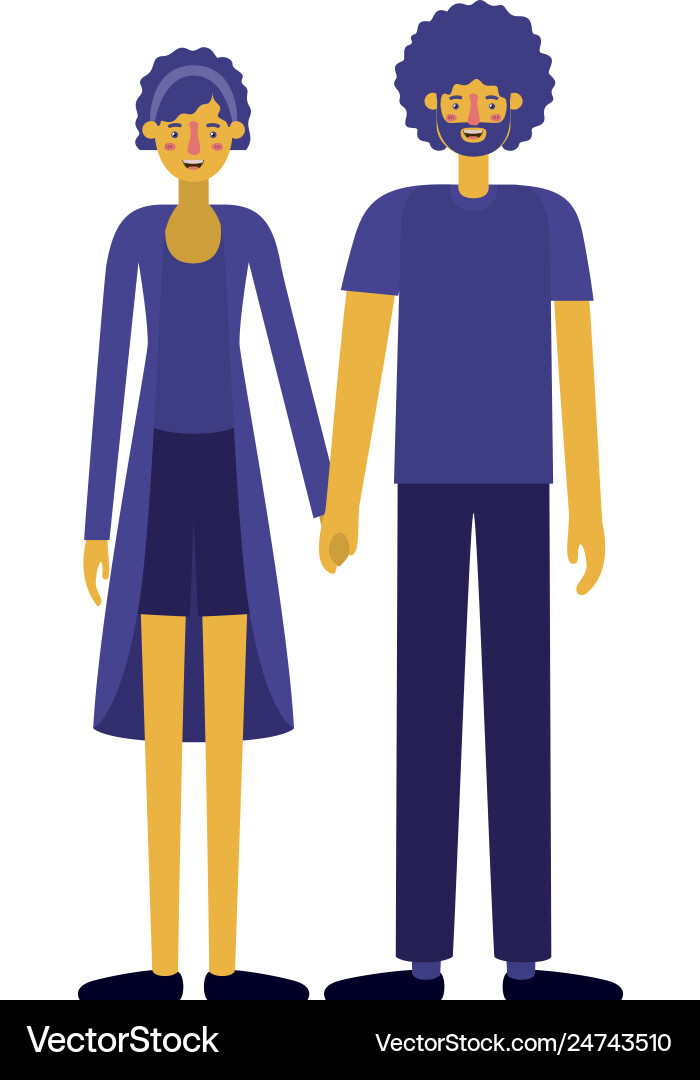 Couple avatar characters icons Royalty Free Vector Image