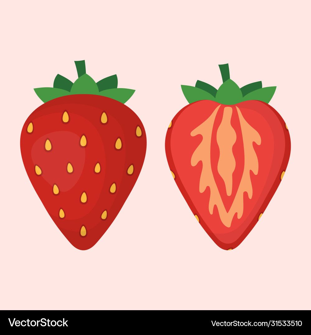 Cute strawberry isolated on white background Vector Image