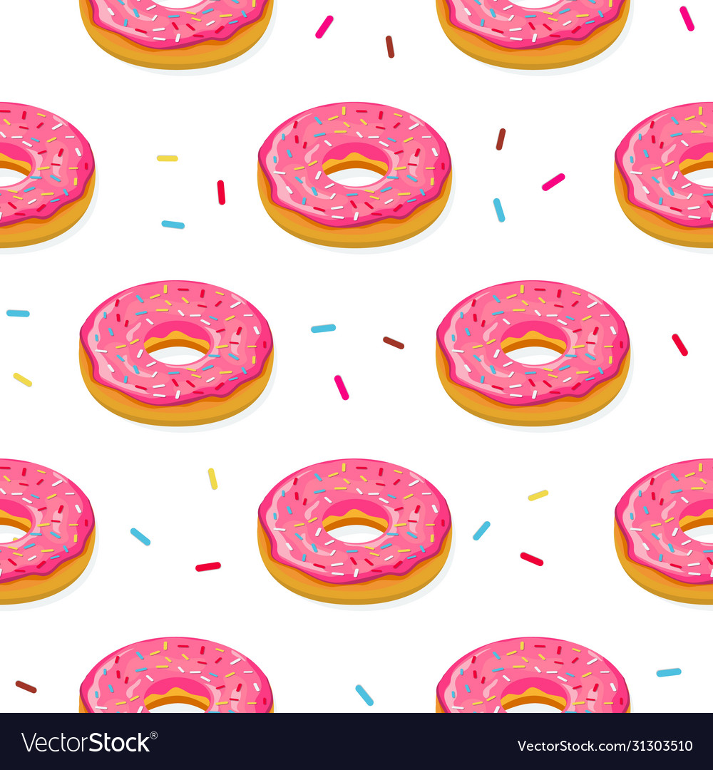 Donuts seamless pattern Royalty Free Vector Image