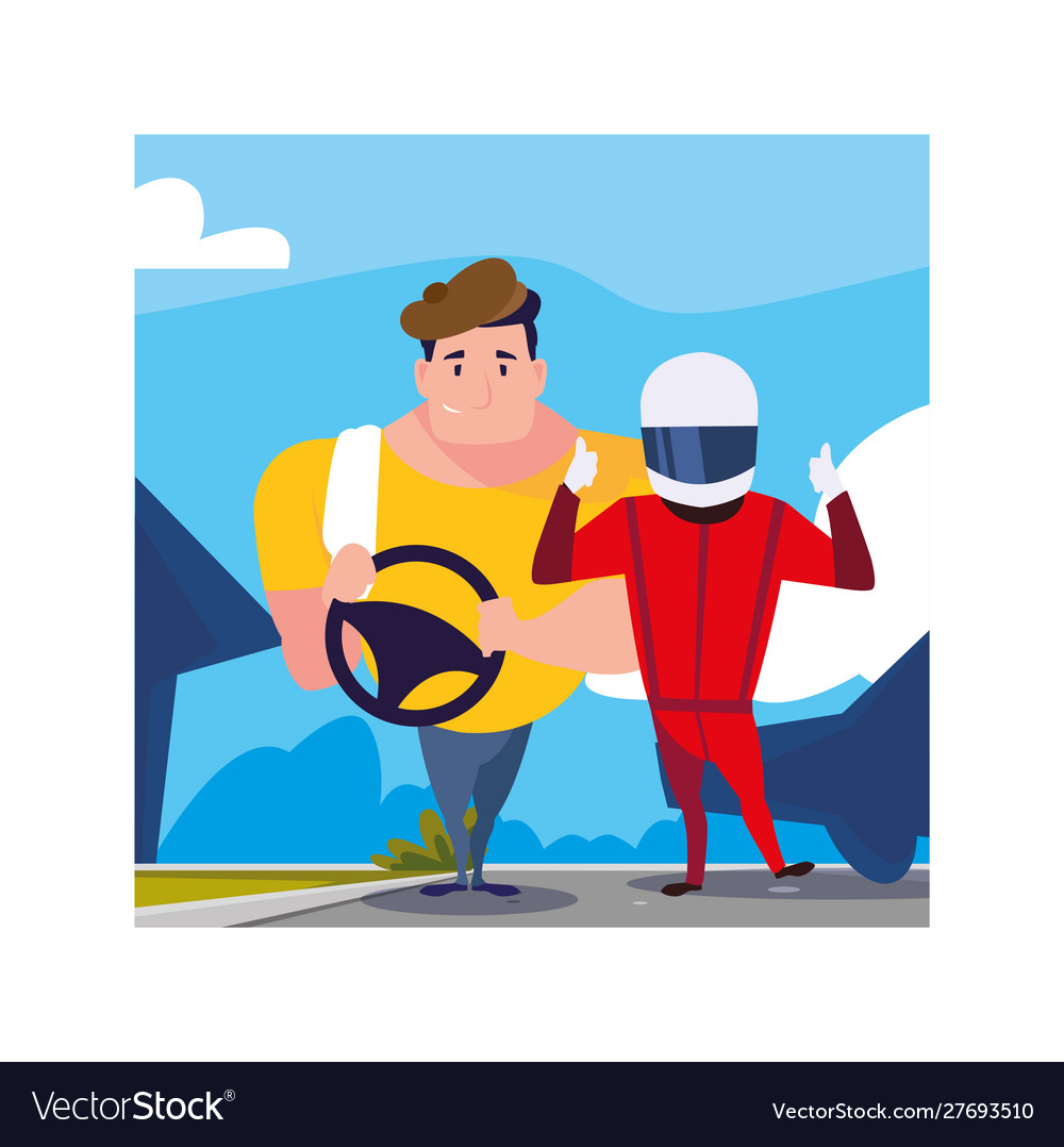 Drivers inside frame design Royalty Free Vector Image