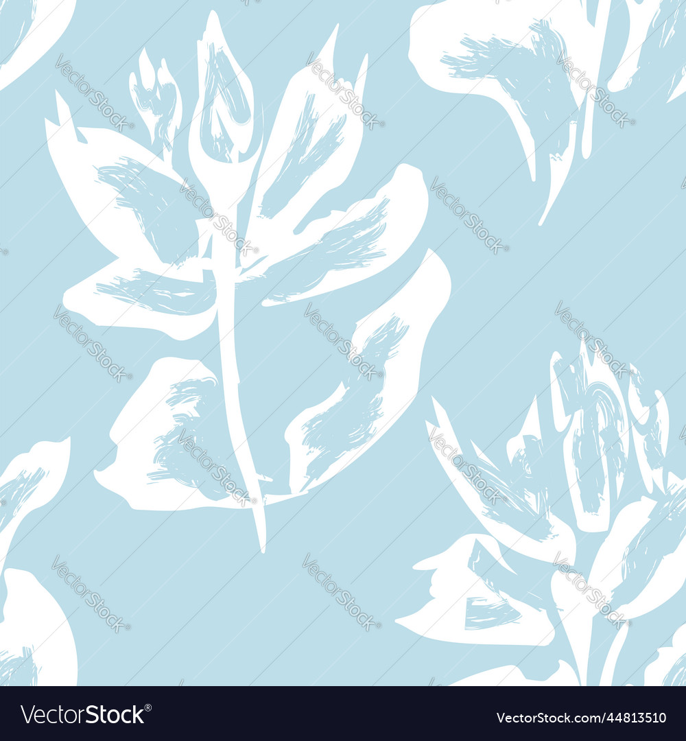 Floral brush strokes seamless pattern design Vector Image