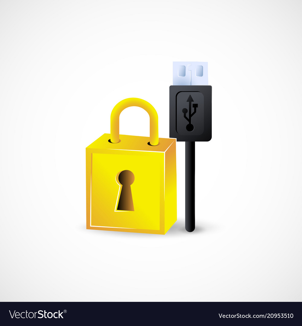 Gradient icon usb security technology elements Vector Image