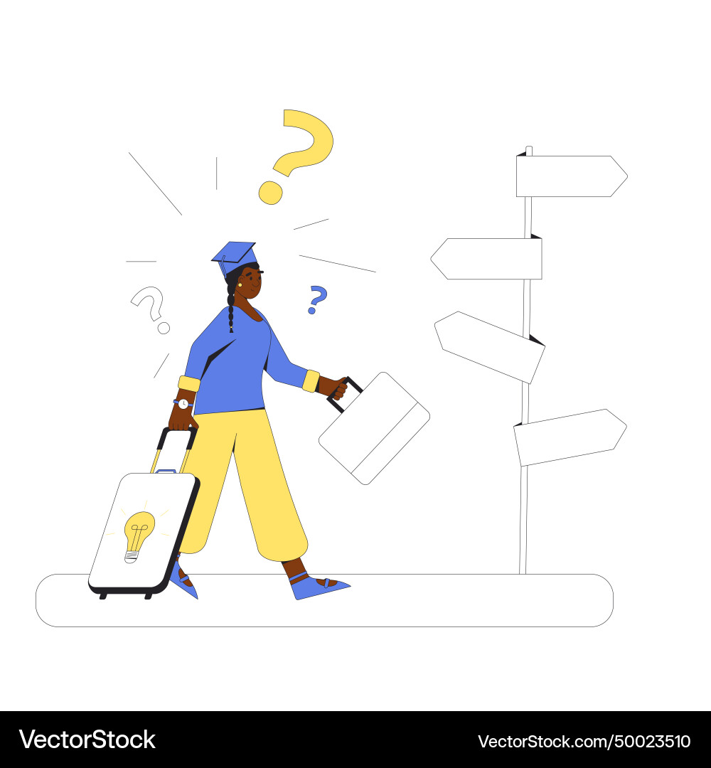 Graduate standing at singpost decision choose Vector Image