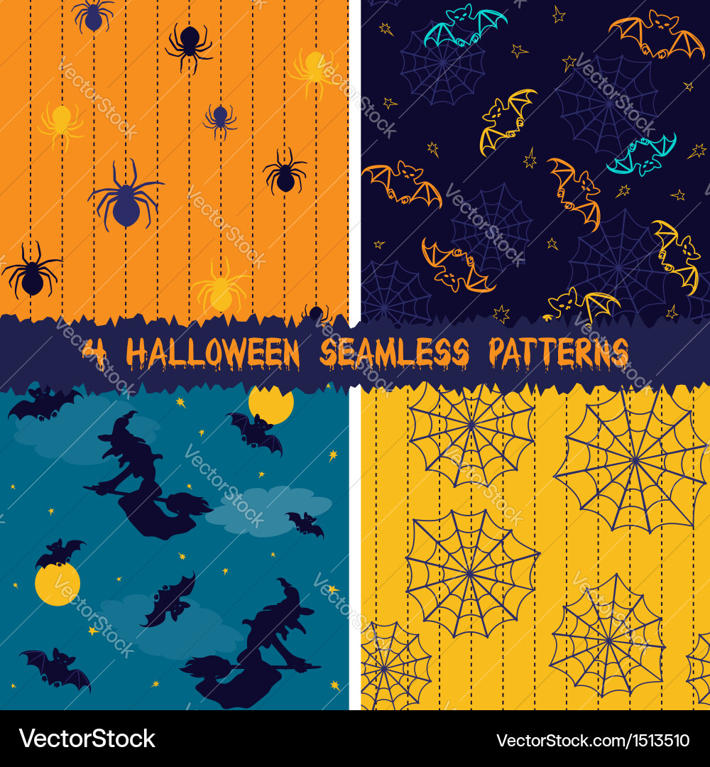 Halloween seamless patterns collection Royalty Free Vector