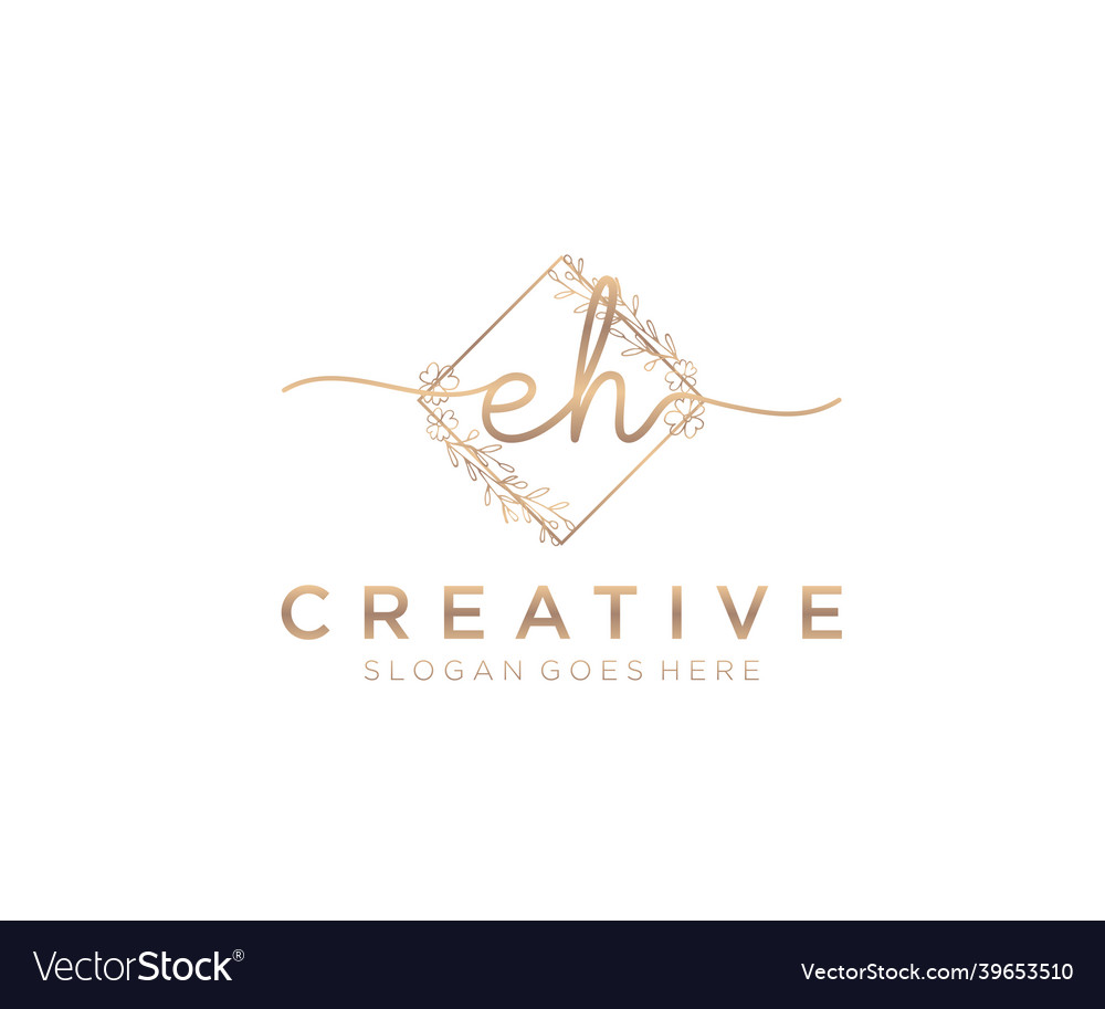 Initial eh feminine logo beauty monogram Vector Image