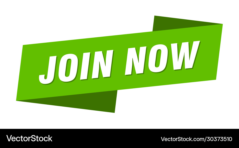 Join now banner template ribbon label Royalty Free Vector