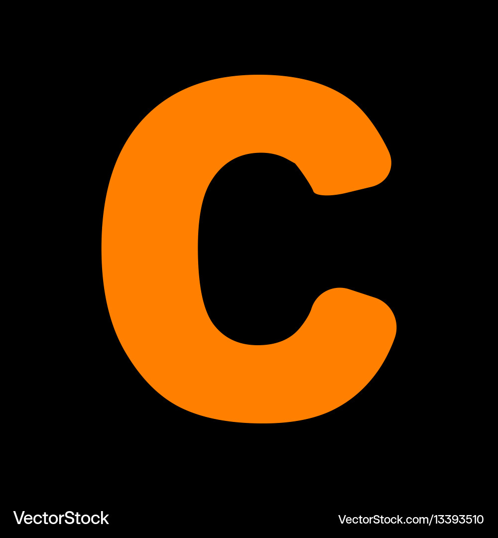 Letter c sign design template element orange icon Vector Image