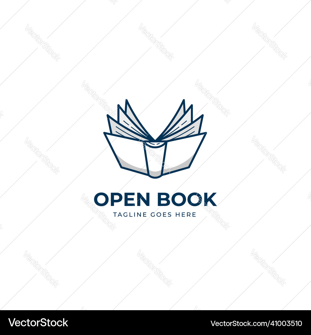 Open book logo icon education related symbol Vector Image