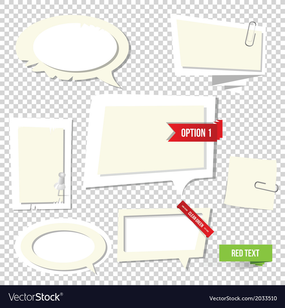 Paper text bubbles note Royalty Free Vector Image