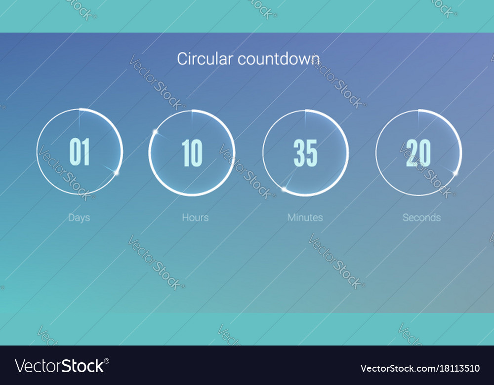 Part of the user interface circular clock Vector Image