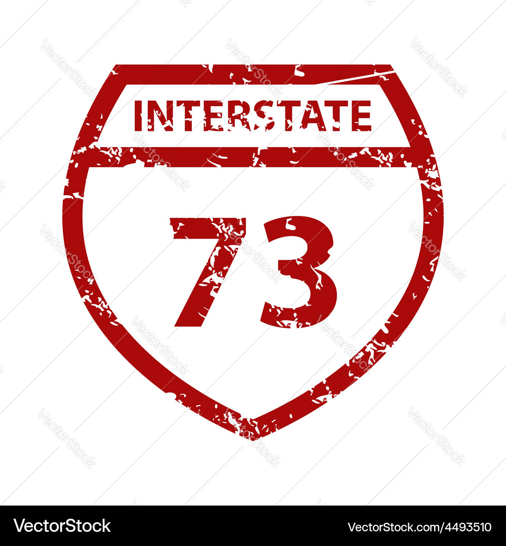 Red grunge road sign logo Royalty Free Vector Image