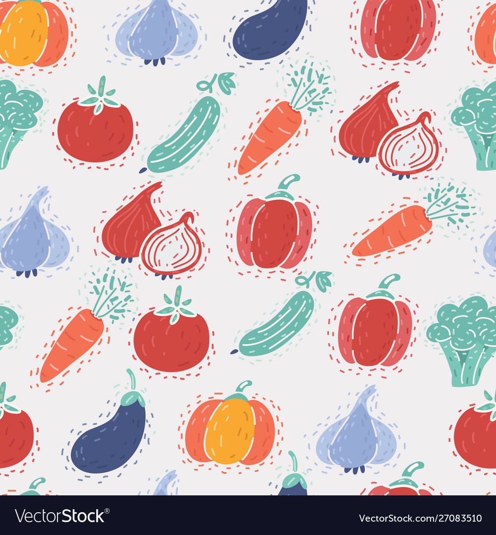 Seamless pattern with vegetables Royalty Free Vector Image