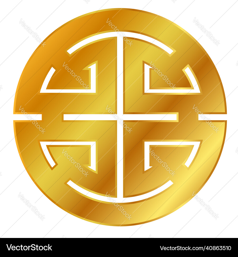 Simple icon golden chinese lu or prosperity Vector Image