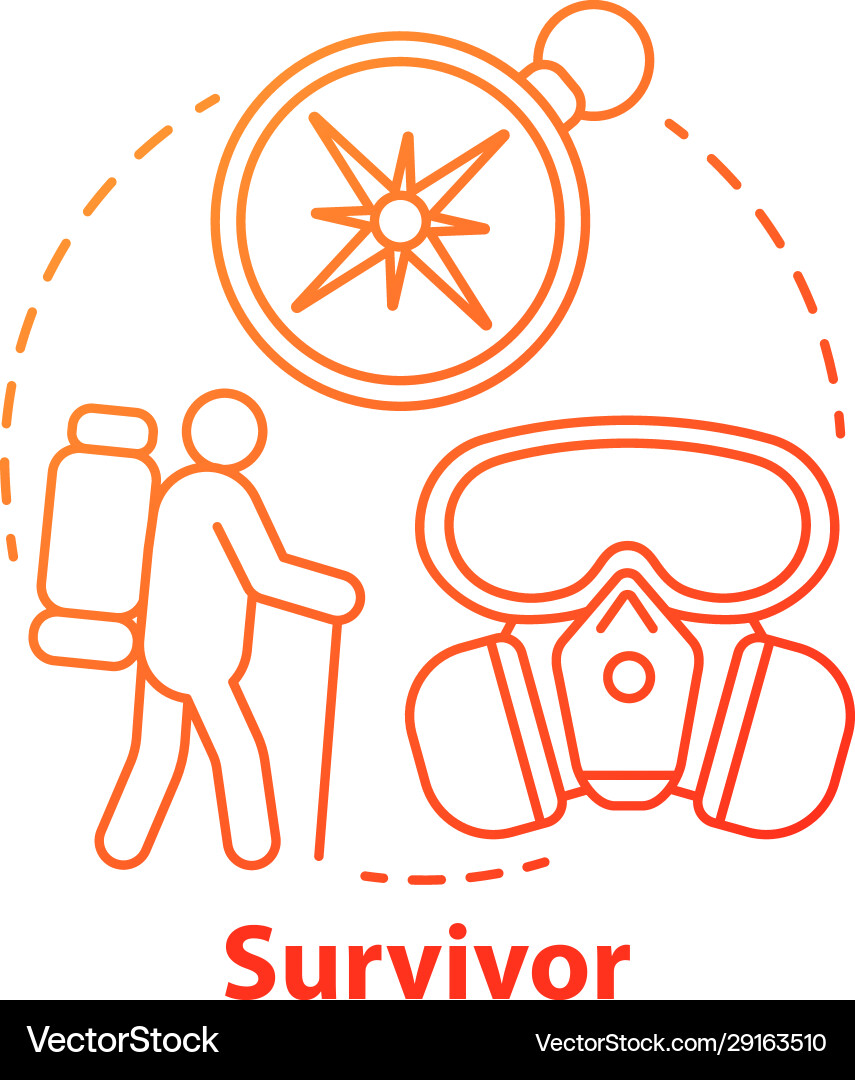Survivor red concept icon remaining alive idea Vector Image