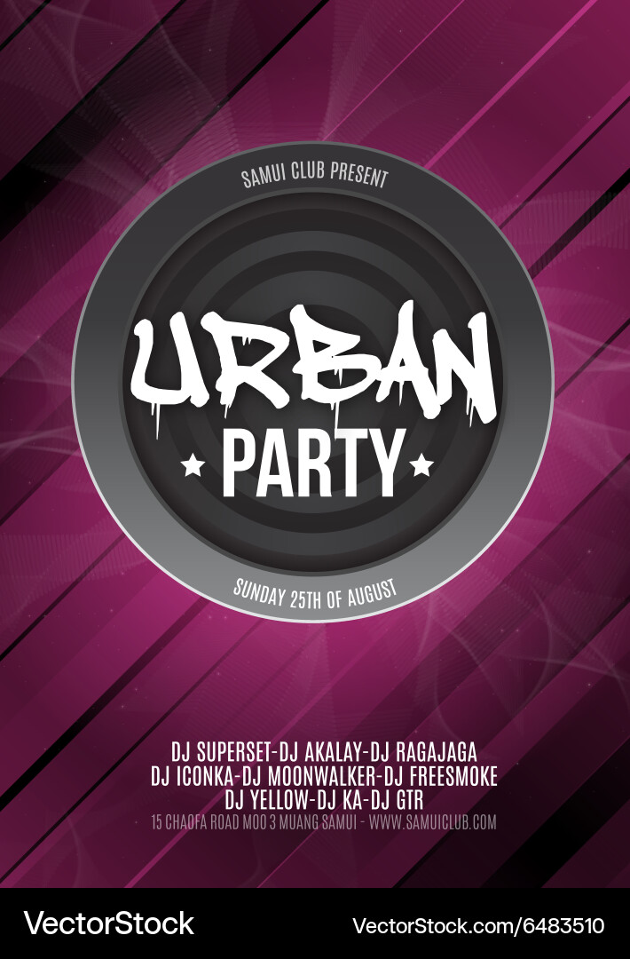 Urban dance party poster background template Vector Image