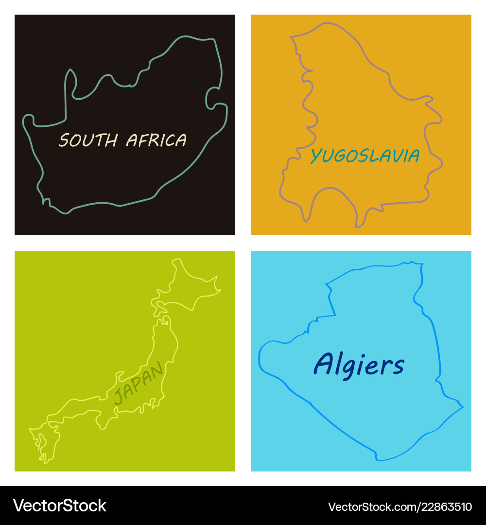 World map-countries in color on white background Vector Image