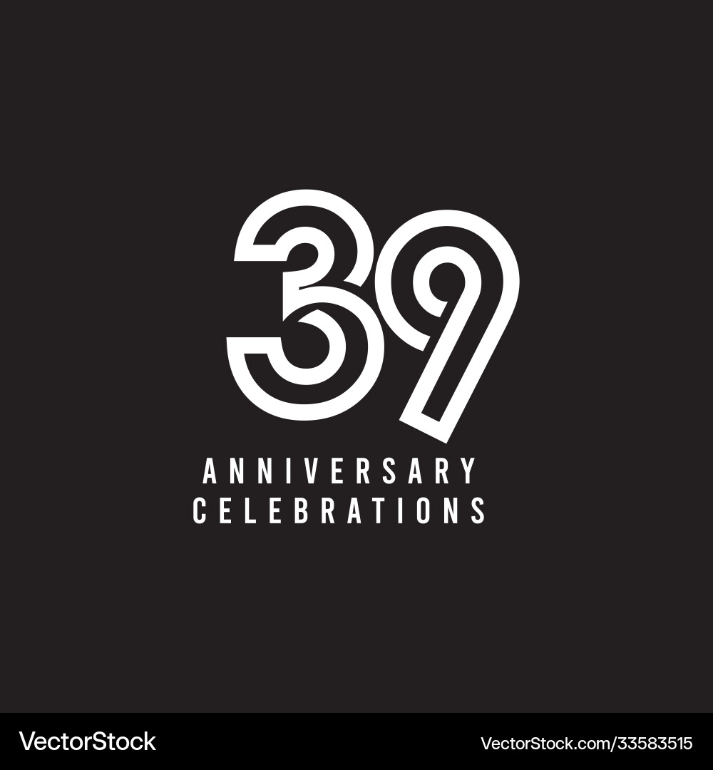 39 years anniversary celebration template design Vector Image
