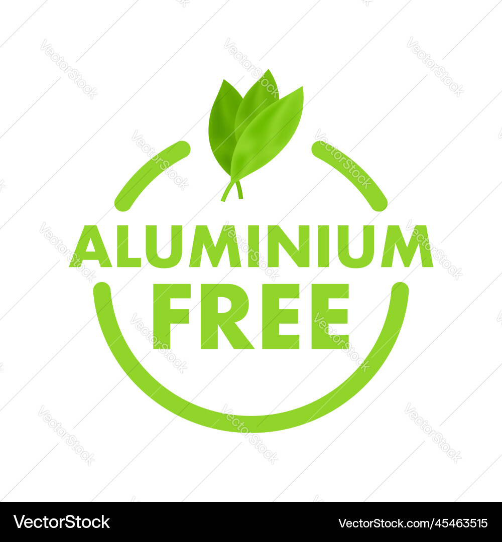 Aluminium free sign label icon Royalty Free Vector Image