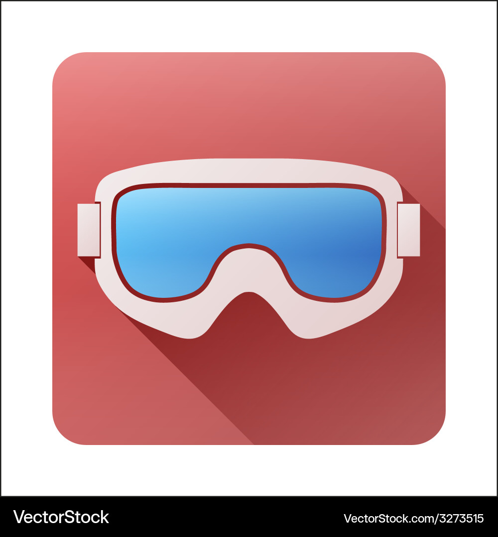 Flat icon with classic snowboard ski goggles Vector Image
