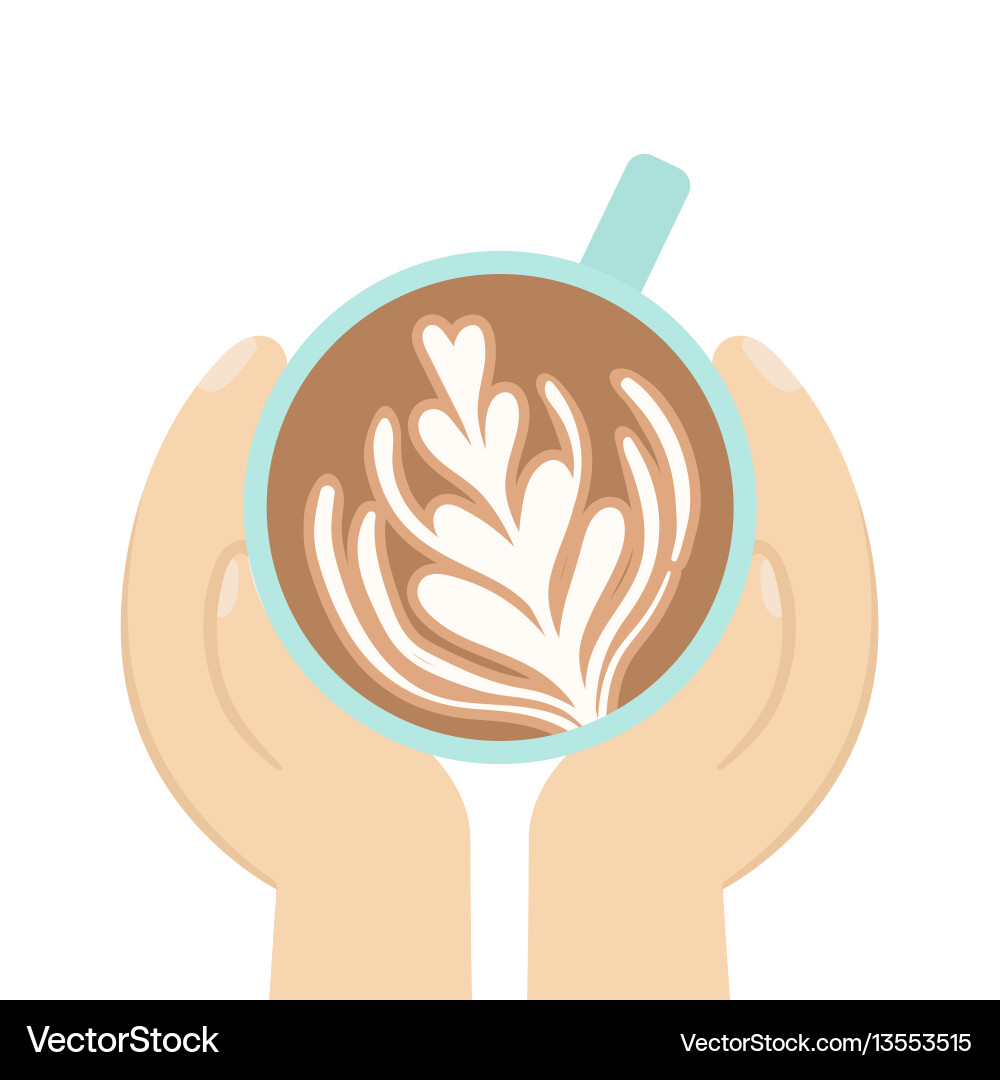 Hand holding cup of coffee Royalty Free Vector Image