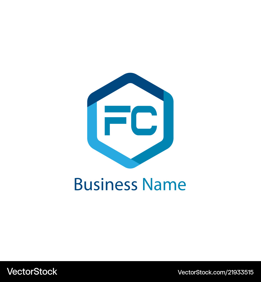 Initial letter fc logo template design Royalty Free Vector