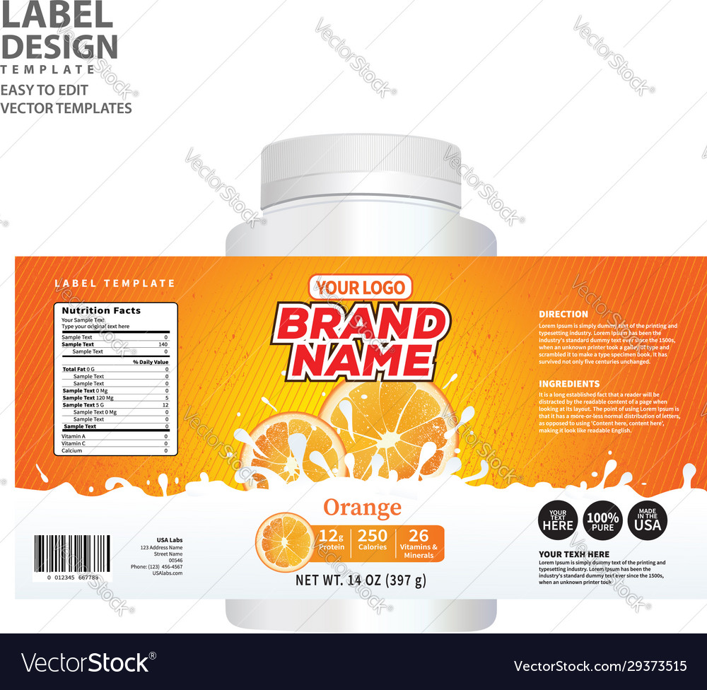 Label and packaging template design Royalty Free Vector