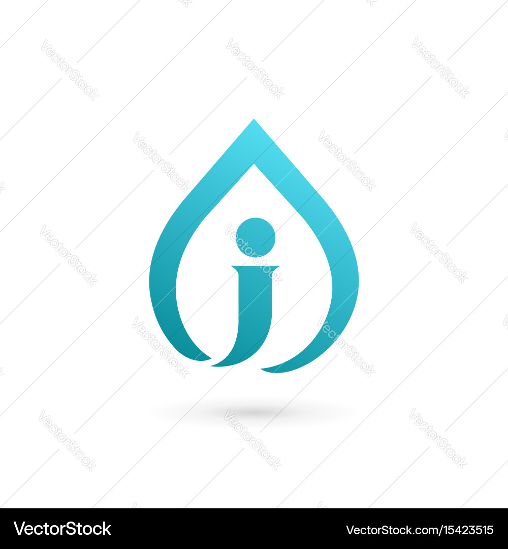 Letter j water drop logo icon design template Vector Image