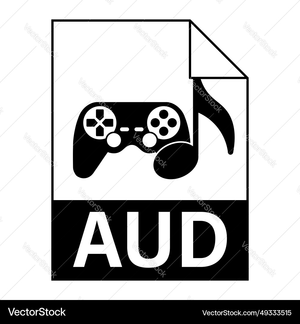 Modern flat design of aud file icon for web Vector Image