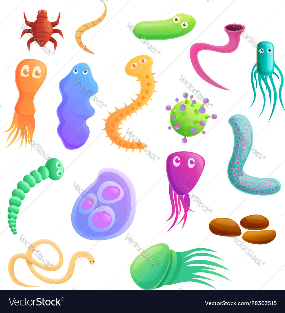 Parasite icons set cartoon style Royalty Free Vector Image Parasite icons set cartoon style Royalty Free Vector Image